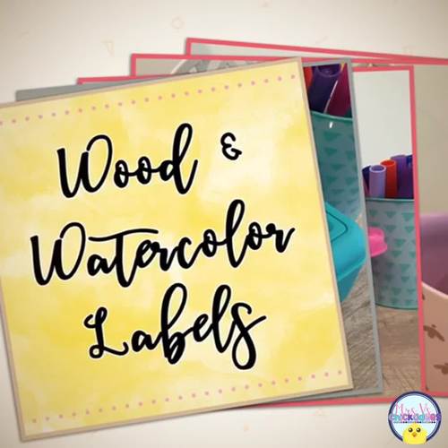 Editable Classroom Labels: Wood & Watercolor Decor by Mrs V's Chickadees