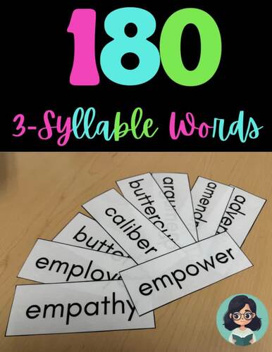 3-Syllable Words Flashcards by Jennifer Yung | TPT