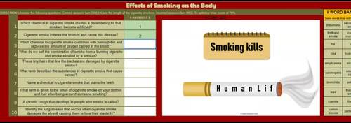 Effects of Smoking Digital Google Sheetsᵀᴹ and Print Activity | TPT