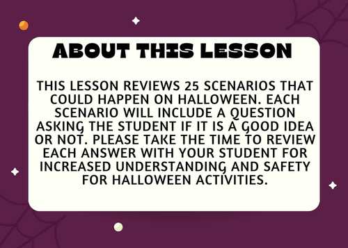 Halloween Safety Lesson for Older Students- Digital Slides by SLP for ...
