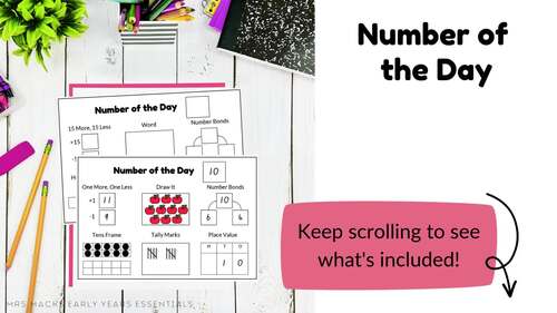 Number of the Day - Differentiated Templates for K-2 - Place Value to 3 ...