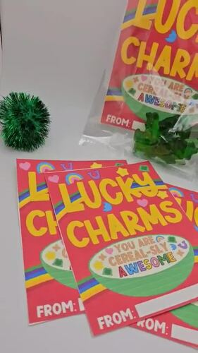 St Patrick's Printable Lucky Charm Cereal Tags for Party Class or Treat ...