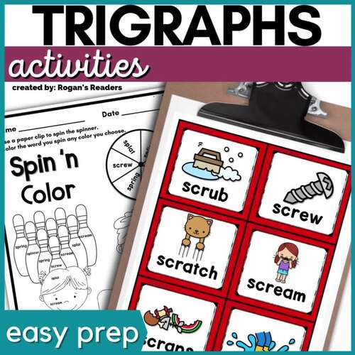 Trigraphs Phonics Activities With 3 Letter Blends Worksheets for 1st Grade