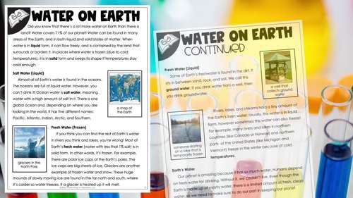 Bodies of Water on Earth | 2nd Grade Science NGSS | Print + Google 2-ESS2-3