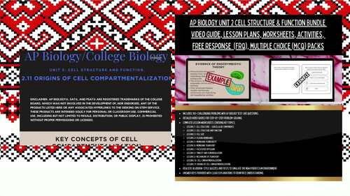AP Biology Curriculum UNIT 2 Cell Structure Function REVIEW BUNDLE 180 ...