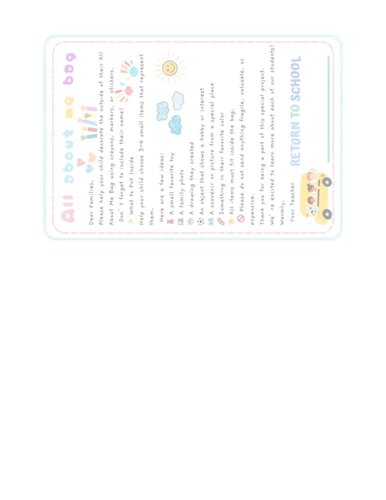 Editable: All About Me Bag Activity | Back to School craft activity,Kid ...