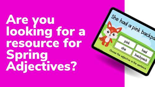 Adjectives Digital BOOM CARDS Distance Learning by Fiddleheads | TpT