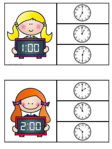 French Time Clip Cards | Heure Cartes à pinces by Caroline Joannette