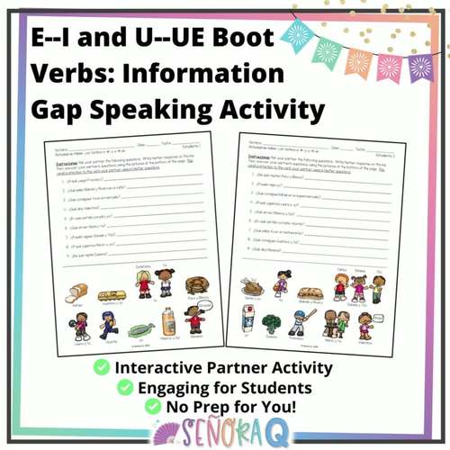 E--I and U--UE Stem Changing Verbs Information Gap Speaking Activity by ...