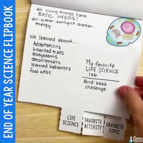 End of Year Science Favorites Flipbook Activity by The Science Penguin