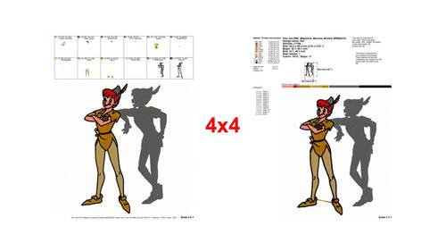 Smiling Peter Pan and His Playful Shadow Embroidery Designs - Instant ...