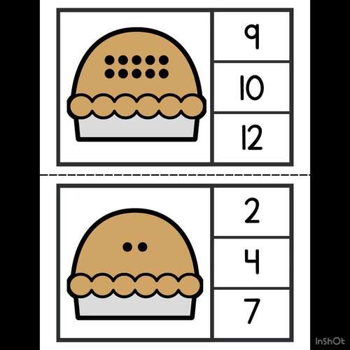 Apple Pie Count and Clip Cards | Subitizing 0–10 Thanksgiving ...