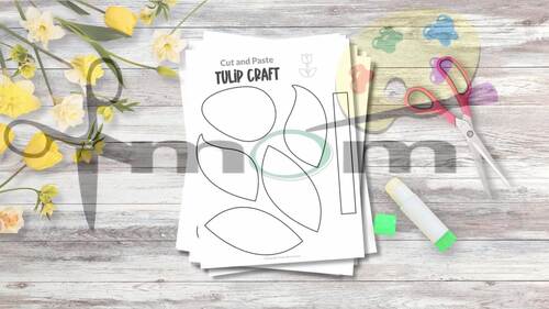 Black and White Flower Cut and Paste Craft Templates by Simple Mom Project