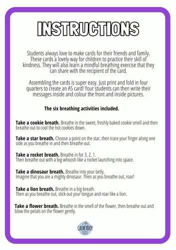 Valentine's Day Card Mindfulness Craft Activity - Mindful Breathing ...