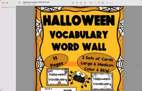 ESL Halloween Activities Vocabulary Word Wall Newcomer Beginner | TPT