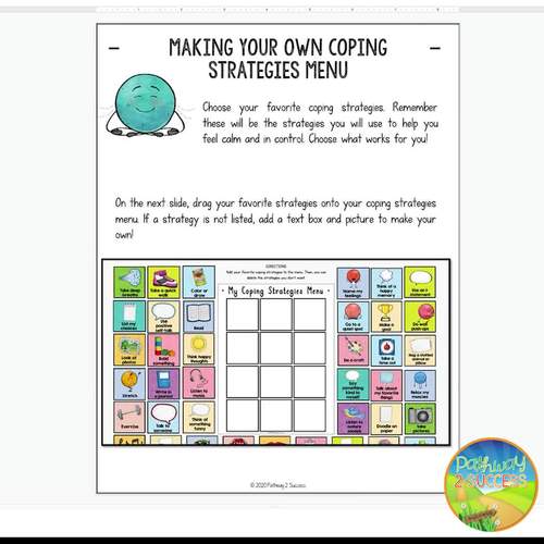 Coping Strategies Menu Posters: SEL Activity for Calm-Down Skills