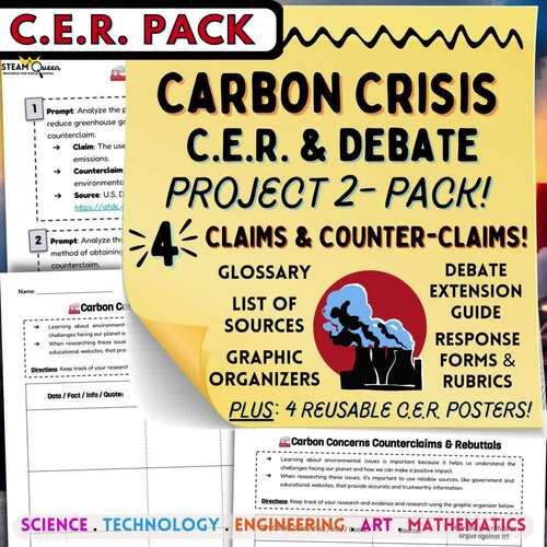 Carbon Crisis CER Toolkit Debate Project 2-Pack Claim Set for Middle School