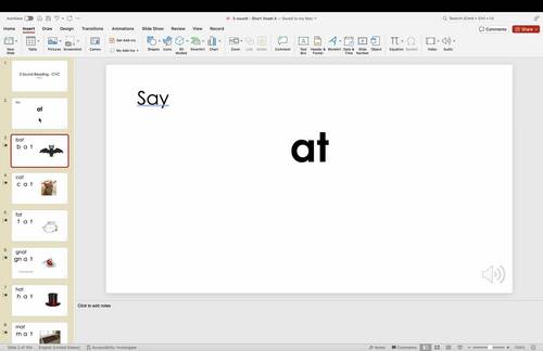 CVC Short Vowel A Blending Slides (Powerpoint) by Developing Kids' Minds
