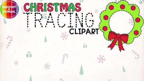 Christmas Tracing Clipart - Simple Christmas Clipart for Tracing Activities