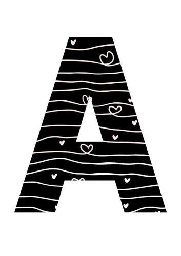 Heart Doodle Print | A-Z 0-9 Decor | Printable Bulletin Board | Letters ...