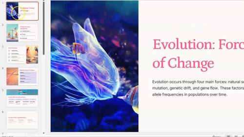 Pre-AP Biology Evolution Unit, Evolutionary Forces, Colorful PowerPoint ...