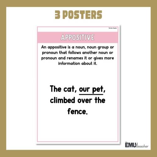 Appositive Posters Essential & Nonessential Improve Grammar & Sentence ...