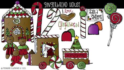Gingerbread House clip art, Christmas clip art, Cookie clip art COLORED ...