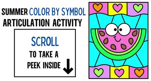 Summer Articulation Color By Code: P, B, T, D by Jennie's Speech Room