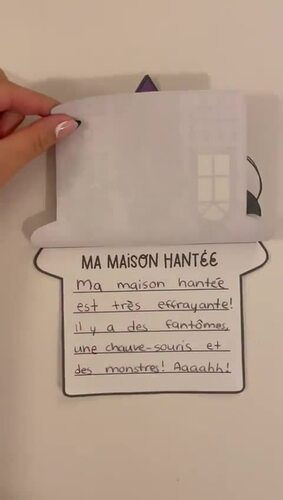 FRENCH Haunted House Craftivity/La maison hantée (Halloween) flipbook