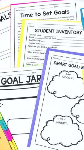 SMART Goal Setting Worksheets Templates Students New Year Goals 2024