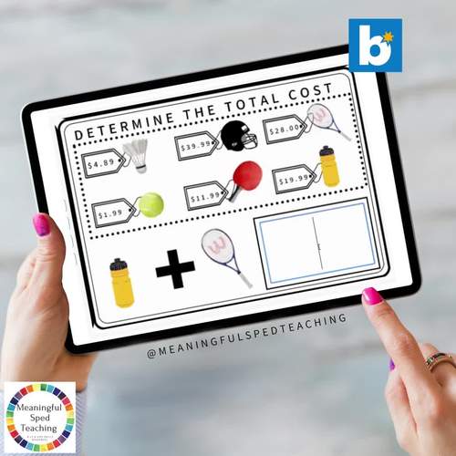 Life Skills Money Addition Sports Store Over $100 Digital Task Cards ...