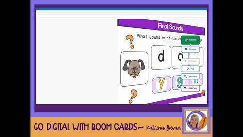 Boom™ Cards: Phonological Awareness- Final sounds by Katrina Bevan