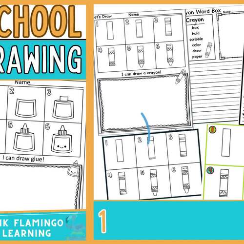 Back to School Directed Drawings Kindergarten Write and Draw | TPT