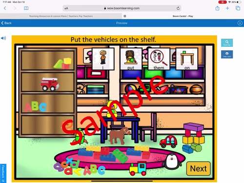 Open Ended Activity BOOM Card Deck Let's Clean Up Speech Language Therapy