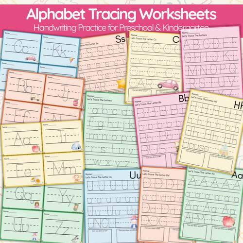 Alphabet Tracing Worksheets | Morning Work | PreK & Kindergarten | Fine ...
