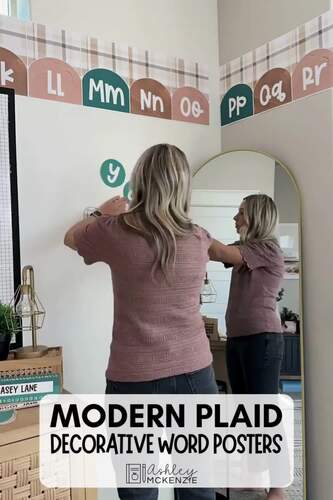 Modern Plaid Classroom Decor | Decorative Word Posters - Editable!