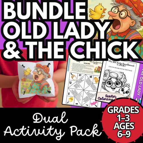 There Was an Old Lady Who Swallowed a Chick Easter Writing + Coloring ...