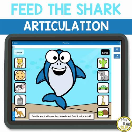 Digital Articulation Feed the Shark - Boom Cards by Miss B SLP | TPT