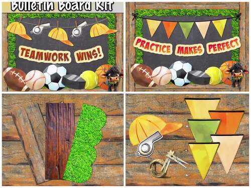 Sports Bulletin Board Kit Team Sports Theme Physical Education Decor