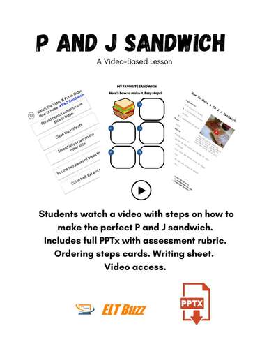 Make A P & J Sandwich. Steps. Sequencing. Writing. Video. PPTx. Cooking ...