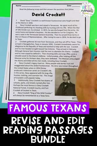 STAAR Reading Passages: 4th Grade Texas Reading & Revise and Edit