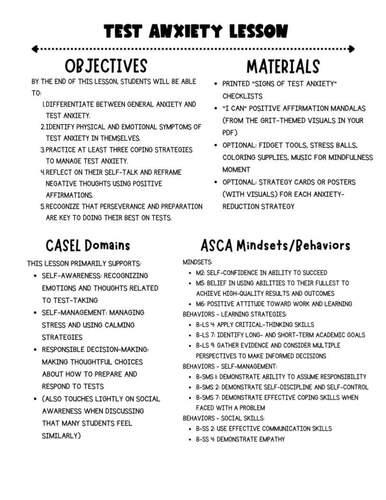 Self-Regulation & Test-Taking Strategies for Elementary | Test Anxiety ...