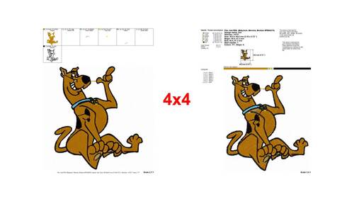 Scooby-Doo happy cartoon dog pointing embroidery designs - Instant Download