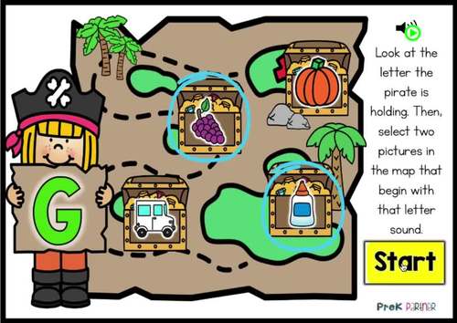 BOOM Cards: Initial Sounds - Pirates by PreK Partner | TPT