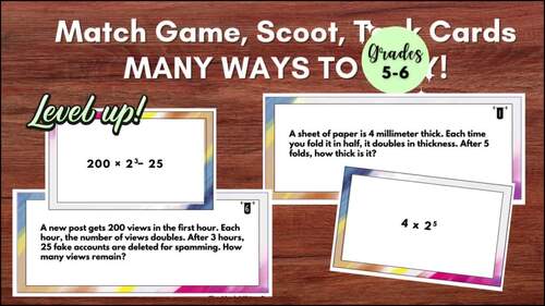 Order of Operations Match Game BUNDLE! All levels! Grades 3, 4, 5, 6 & 7