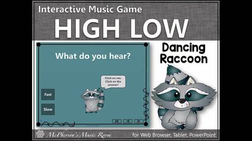 High and Low Music Opposite Interactive Music Game {Dancing Raccoon}