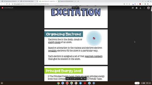 Exciting Electrons Guided Notes Lesson - Excited State, Ground State ...