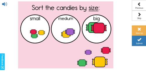 Sorting Review Digital Task Cards with BOOM Cards for Kindergarten