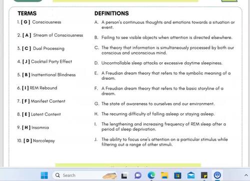 Consciousness and Psychoactive Drugs Psychology Test | TPT