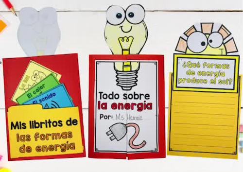 Forms of Energy in Spanish | Formas de energía | Heat, sound, Light in ...